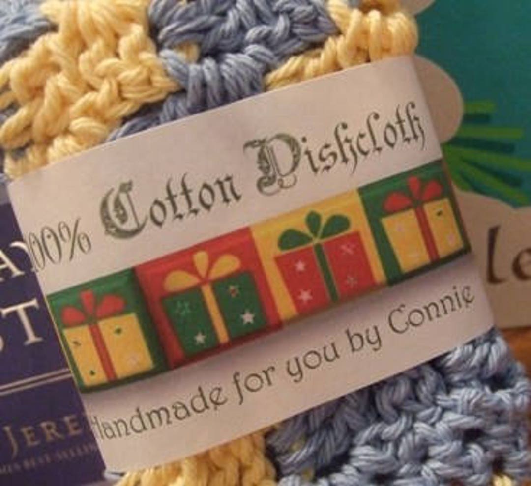 PDF 2 - Landscape Version - Christmas Set 2 Dishcloth, Washcloth Labels ...