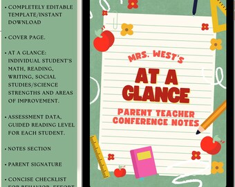 Parent Teacher Conference Form - Etsy