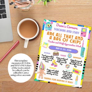 Editable 90s Teacher Appreciation Flyer, Editable Retro Template for ...