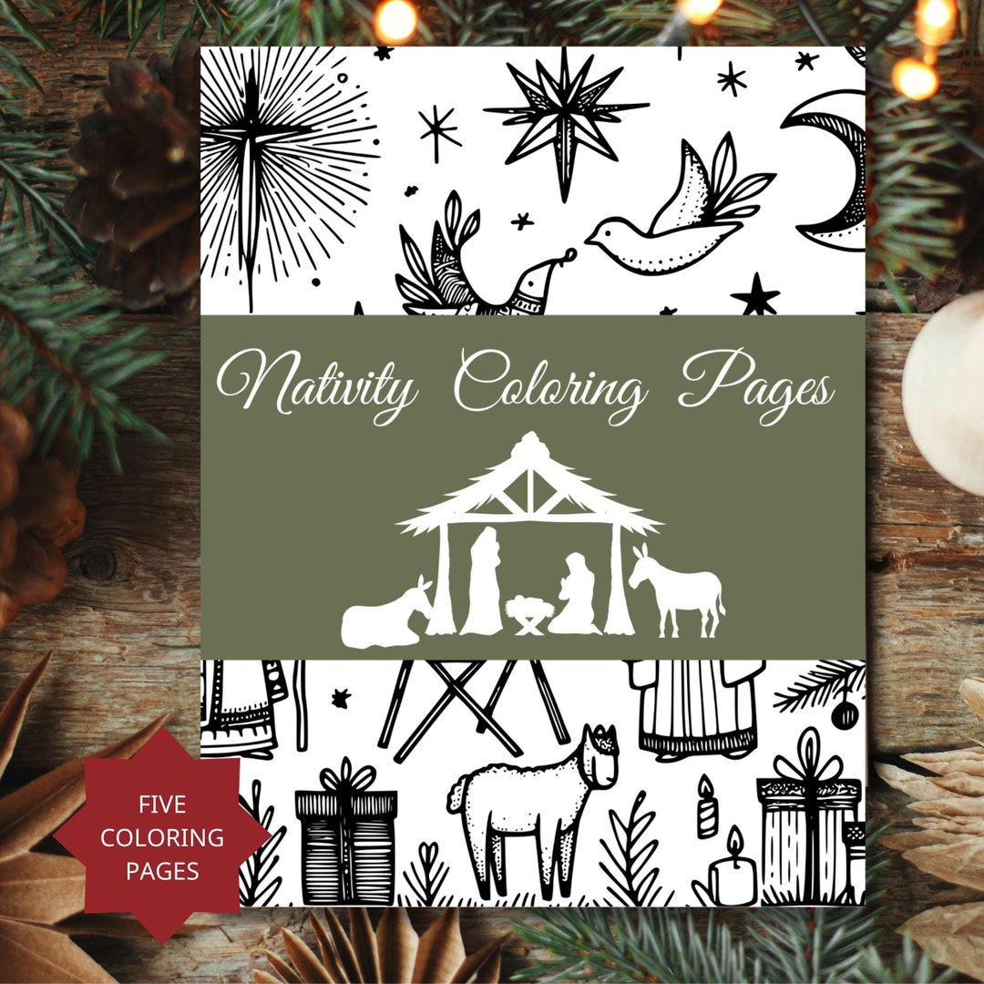Nativity Coloring Page | Advent Calendar |instant Download | Nativity ...