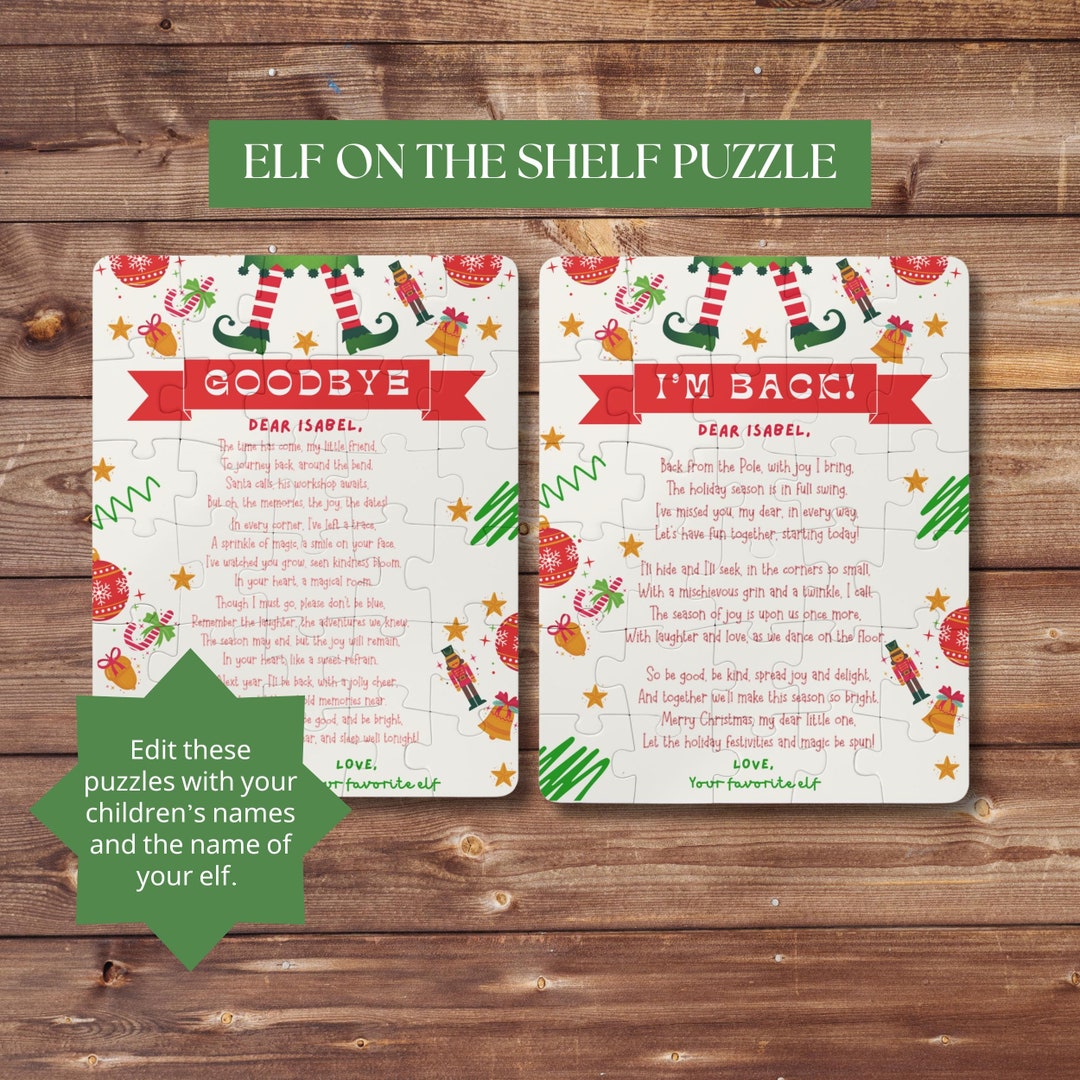 Elf Puzzle | Winter Holiday Puzzle North Pole | Personalized Elf Puzzle ...