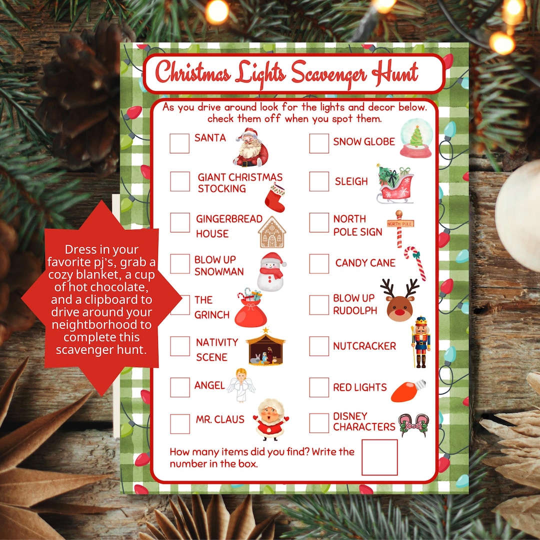 Christmas Scavenger Hunt Printable | Family Christmas Scavenger Hunt ...