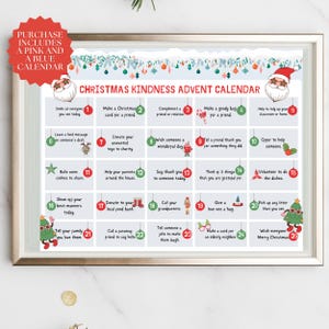 Kindness Advent Calendar Teen Advent Calendar Printable Advent Calendar ...