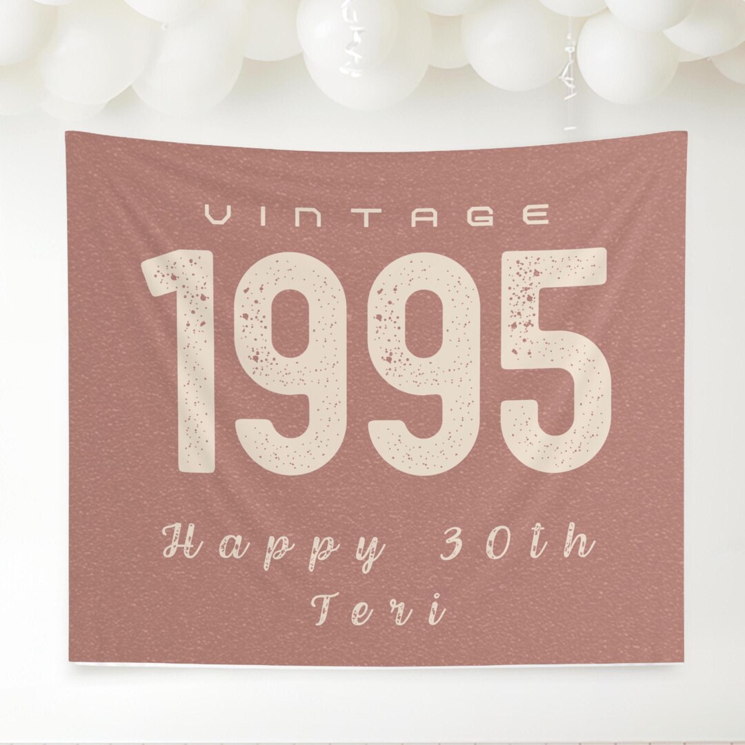 30th Birthday Decorations Vintage 1995, 1995 Birthday Hanging Backdrop ...