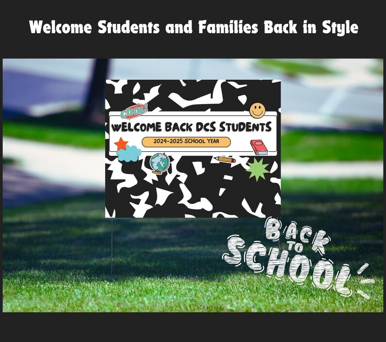 Welcome Back to School Yard Sign Back to School Lawn Sign Back to ...