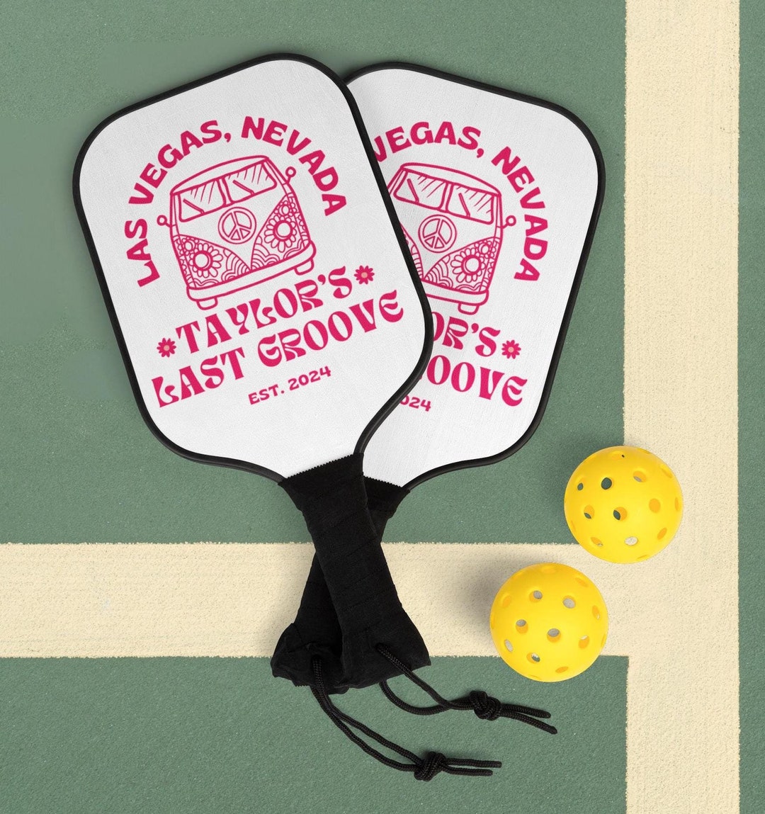 Custom Groovy Pickleball Paddle for Bachelorette Gift for Her Birthday ...