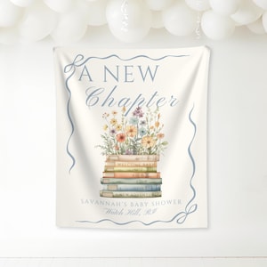 New Chapter Baby Shower Backdrop Custom,storybook Theme Banner Baby ...