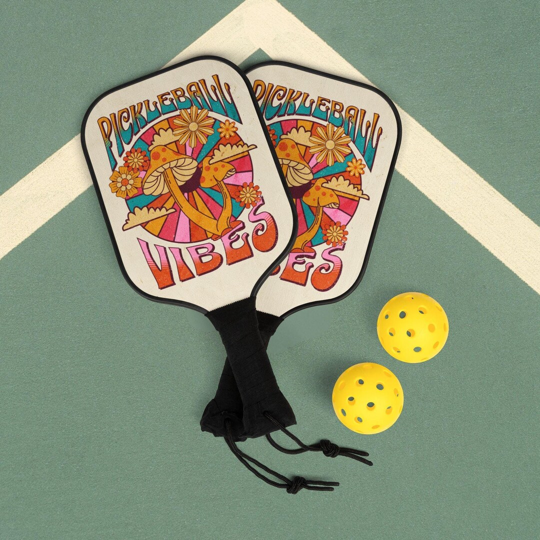 Retro Pickleball Mushroom Paddle 70s Groovy Theme Pickleball Gift for ...