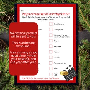 Christmas Movie Night Scavenger Hunt | Christmas Movie Activity ...