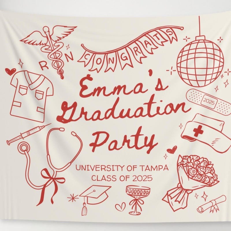 Rn Grad Party Backdrop - Etsy