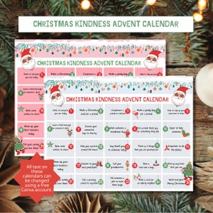 Kindness Advent Calendar Teen Advent Calendar Printable Advent Calendar ...