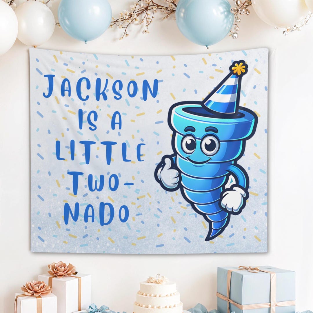 Two Nado Birthday Decorations, Tornado Theme Party Banner, Tornado ...