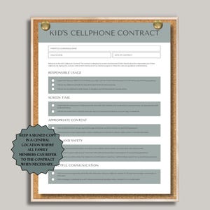 First Phone | Phone Contract for Kids | Easy to Read | Parent Child ...
