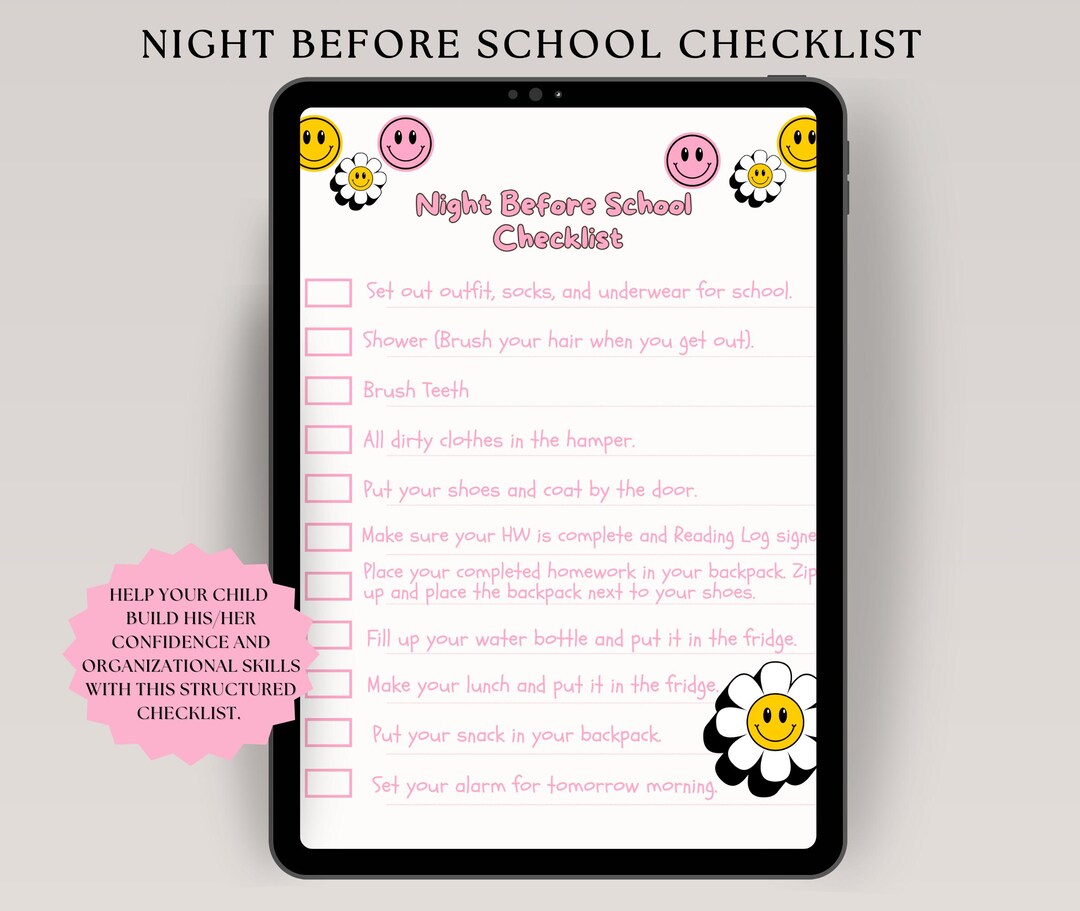Get Ready for School Checklist | Ready for School Routine Chart | Child ...