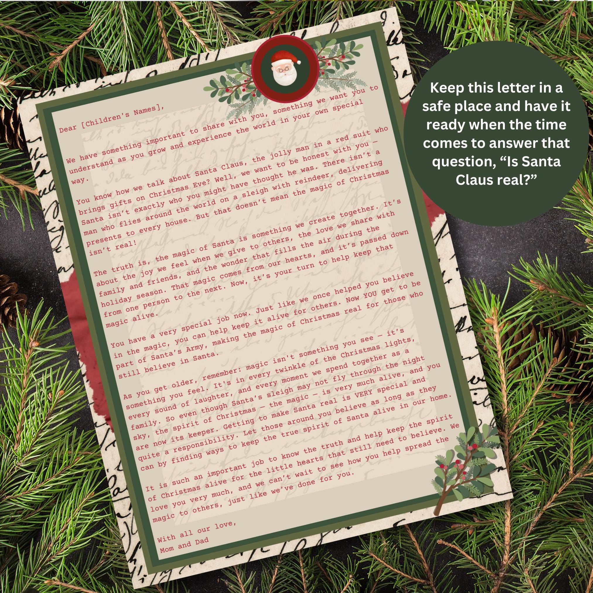 Santa Explanation Letter | Letter to Explain Santa | is Santa Real ...