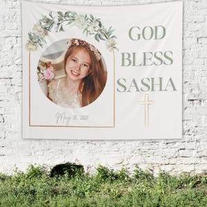 First Holy Communion Sacrament Banner for Girls,custom Decor for ...