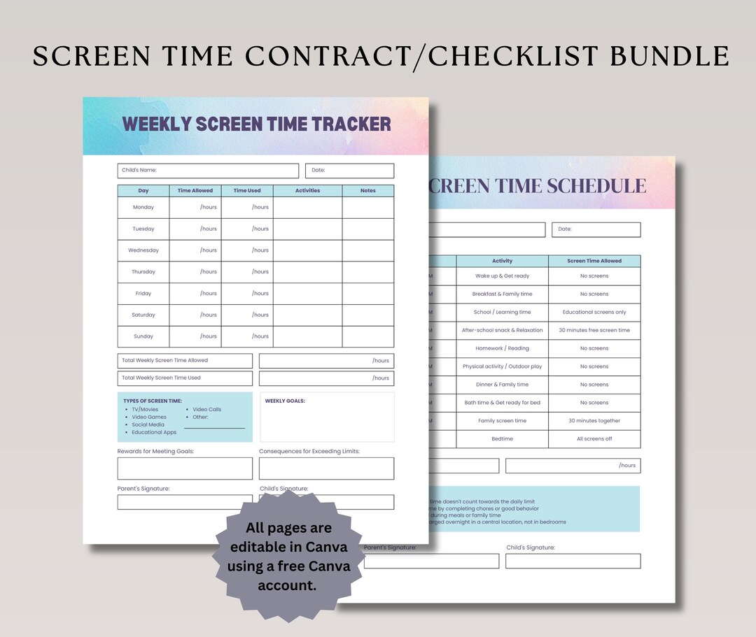 ADHD Screen Time Addiction Worksheets: Gentle Parenting CBT (digital ...