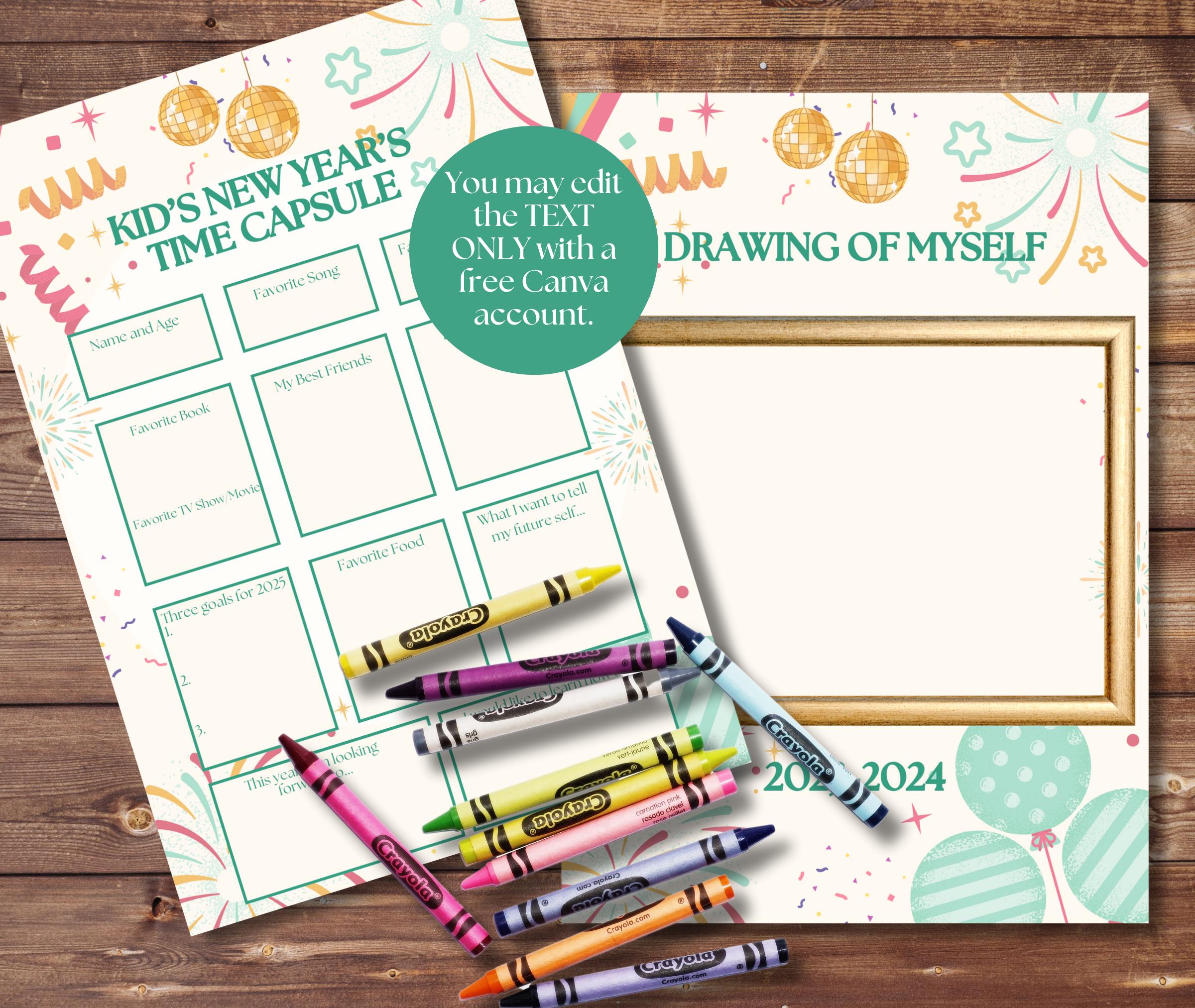 New Year's Kids Time Capsule: Printable Year in Review Activity ...