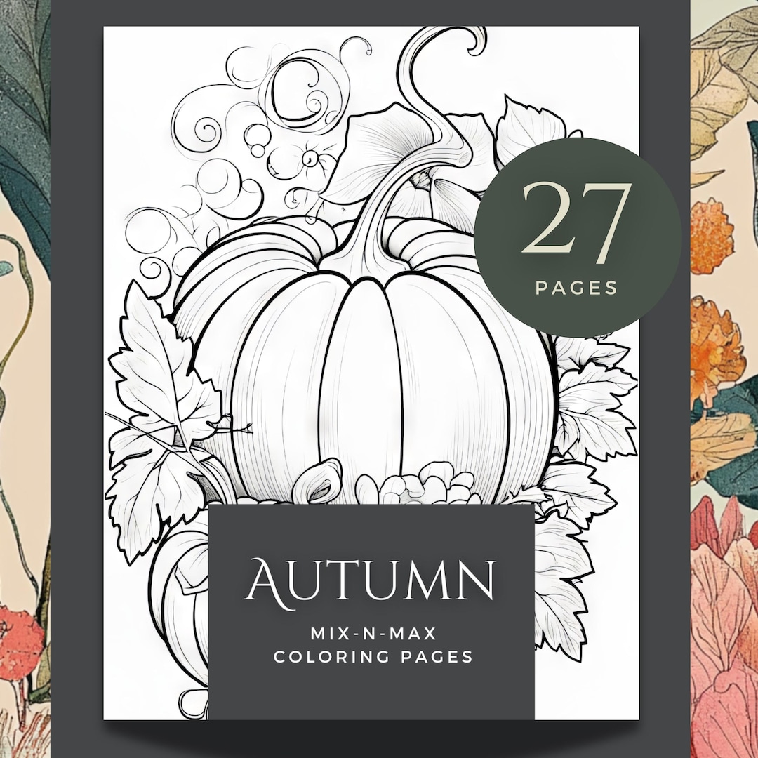 Printable Cozy Autumn Coloring Pages Fall Coloring Pages for Kids ...