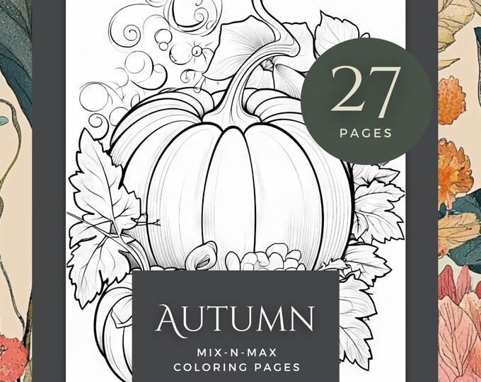 Design Pumpkin Coloring Page - Autumn Coloring Page - Fall Coloring ...