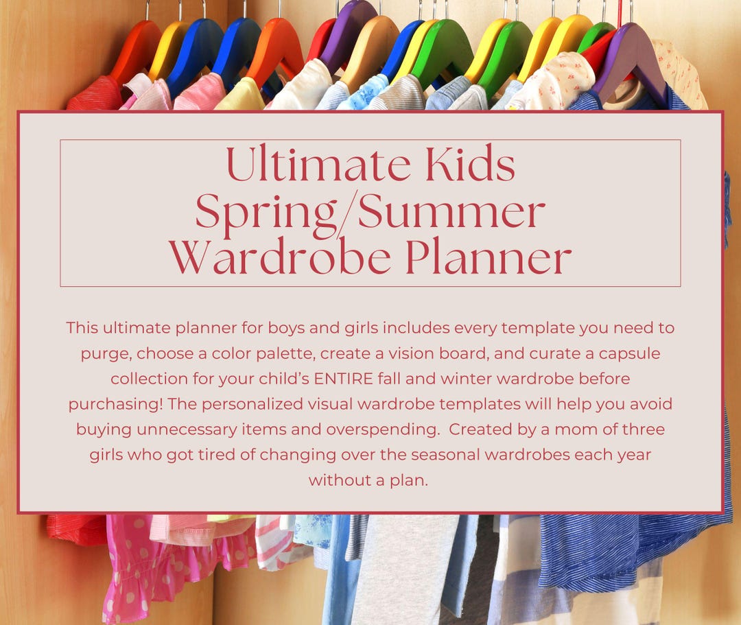 Kids Capsule Wardrobe| Spring/summer Kids Planner|editable Canva ...