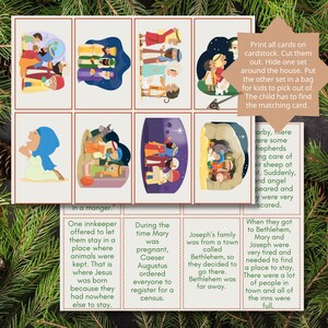 Jesus Christmas Nativity Trivia Matching Game Treasure Hunt Christian ...