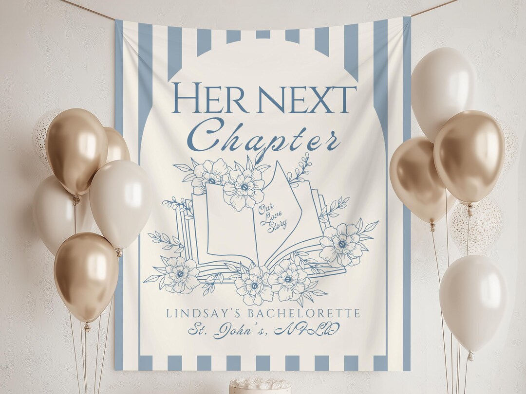 Next Chapter Backdrop, A New Chapter Begins Bach, Bookish Bridal Shower ...
