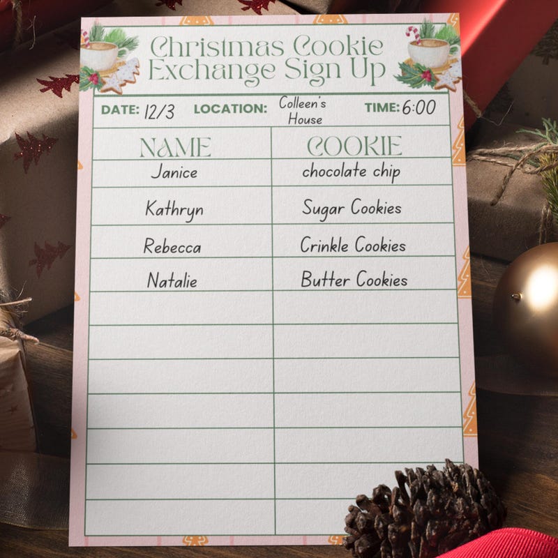 Cookie Sign up Sheet - Etsy