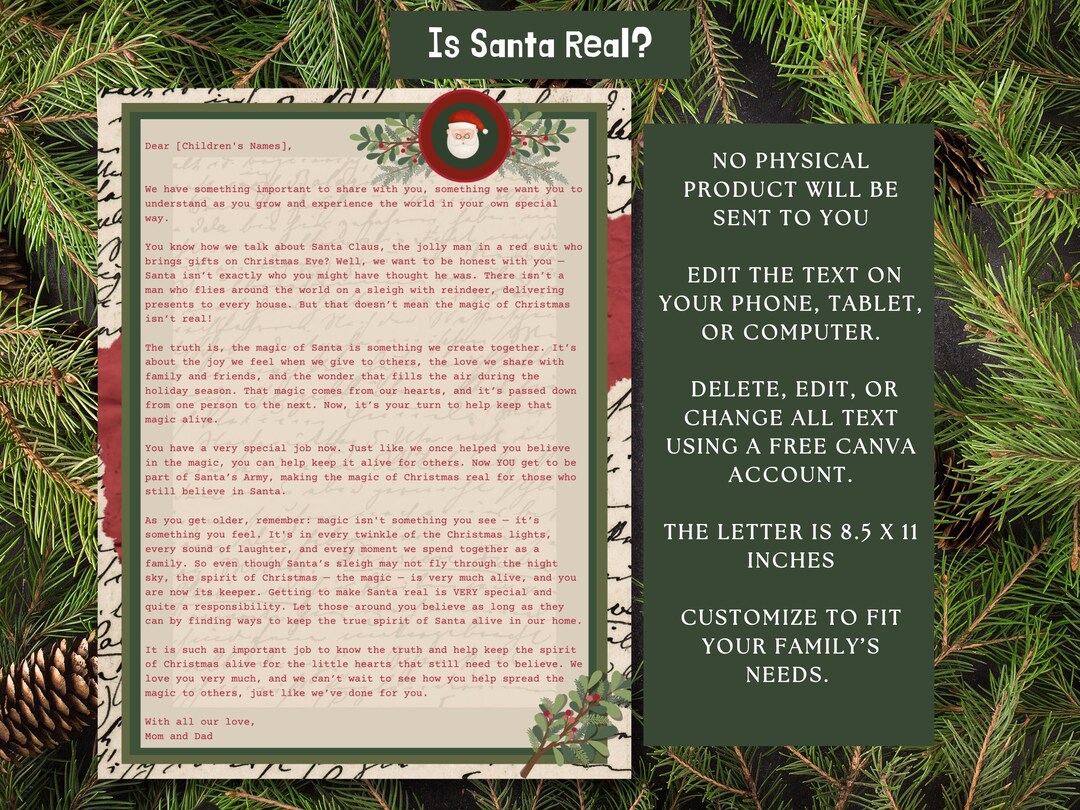 Santa Explanation Letter | Letter to Explain Santa | is Santa Real ...