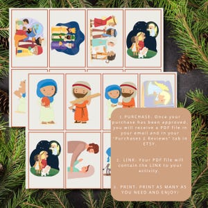 Jesus Christmas Nativity Trivia Matching Game Treasure Hunt Christian ...