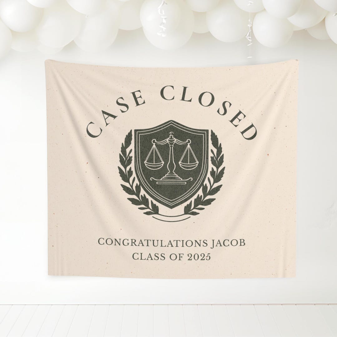 Law Graduation Backdrop, Custom Law School Party Decor, Graduate Banner ...