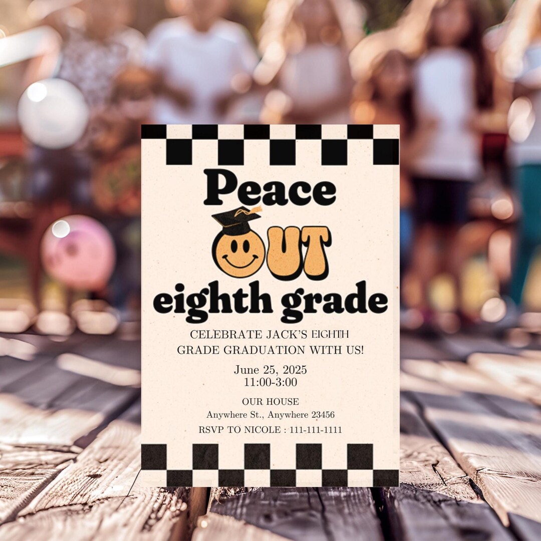 8th Grade Graduation Invite,editable Digital Download,fun Eighth Grade ...