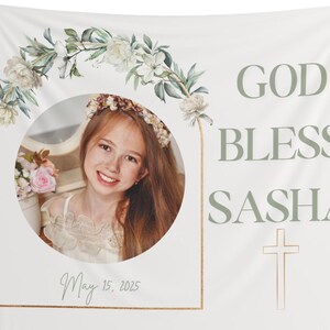First Holy Communion Sacrament Banner for Girls,custom Decor for ...
