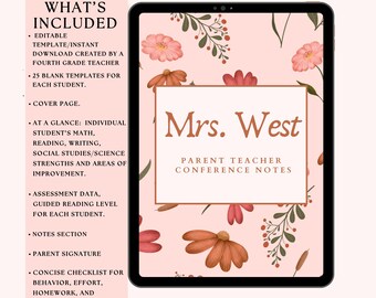 Parent Teacher Conference Template - Etsy
