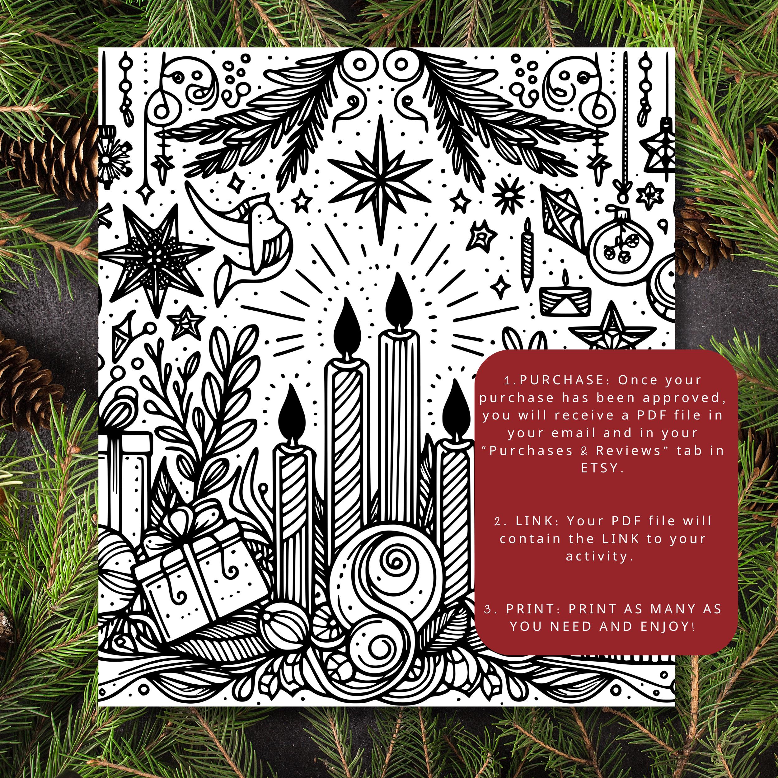 Nativity Coloring Page Advent Calendar instant Download Nativity Advent ...