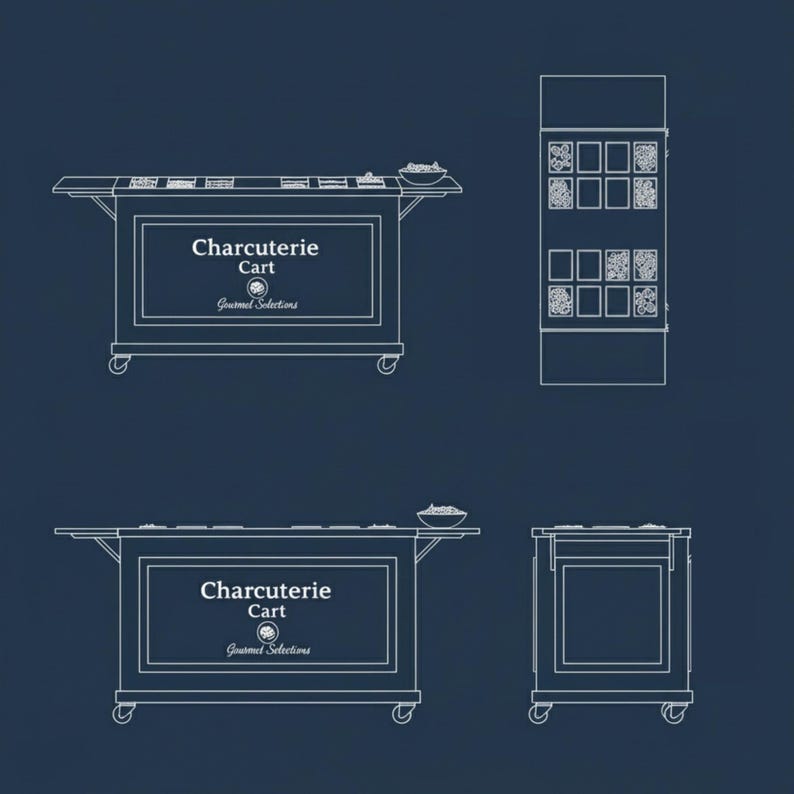 DIY Mobile Bar Cart Plan: Foldable Beverage & Food Cart (PDF Download ...