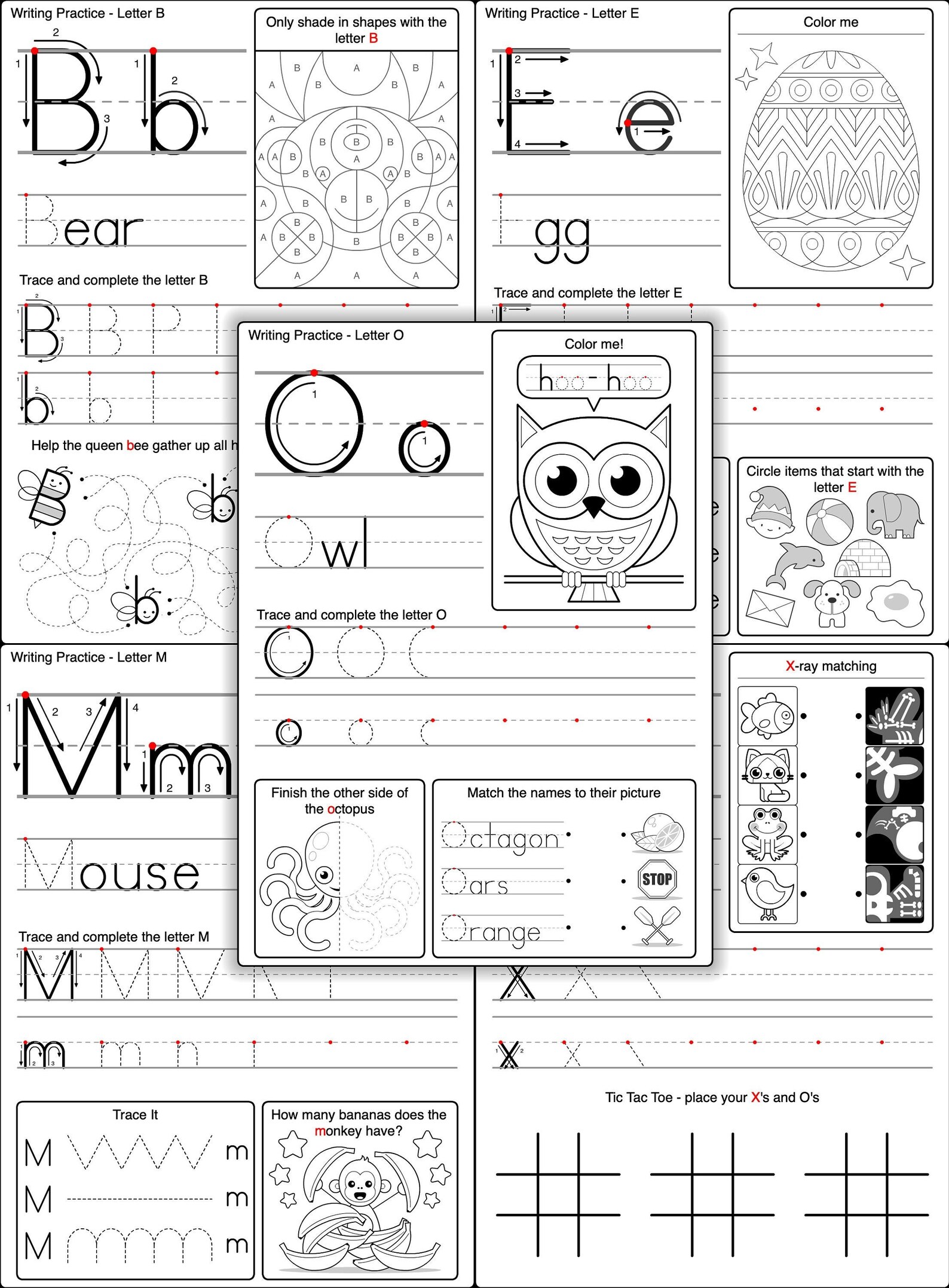 Alphabet Worksheets - Etsy