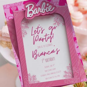 Editable Fashion Doll Party Invitation, Barbie Girl Party Invite, Girls ...