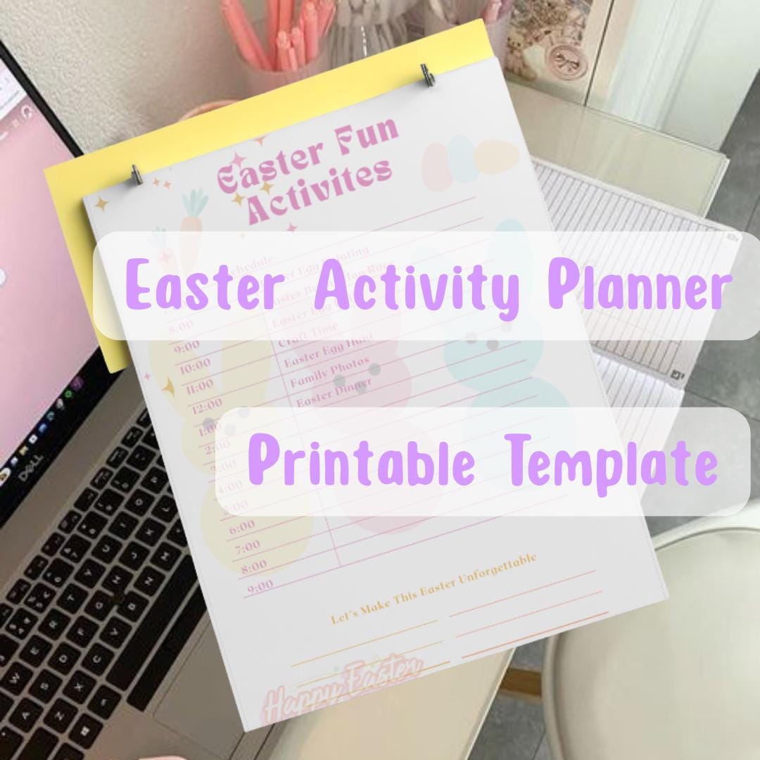 Easter Activity Planner Kids Easter Printable Easter Editable Holiday ...