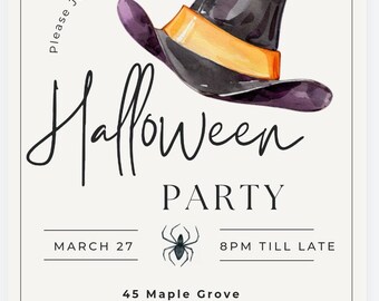 Editable Halloween Invitation Template Printable Halloween Party Flyer ...