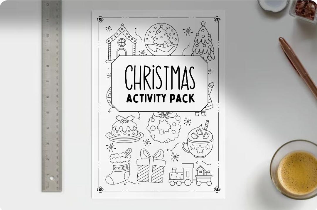Christmas Fun Activity Book for Kids Mazes, Abcs, Color by Number ...