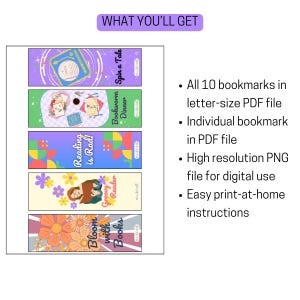 Printable Bookmark Set Retro Themed Groovy Reader Bookworm Gift Funky ...