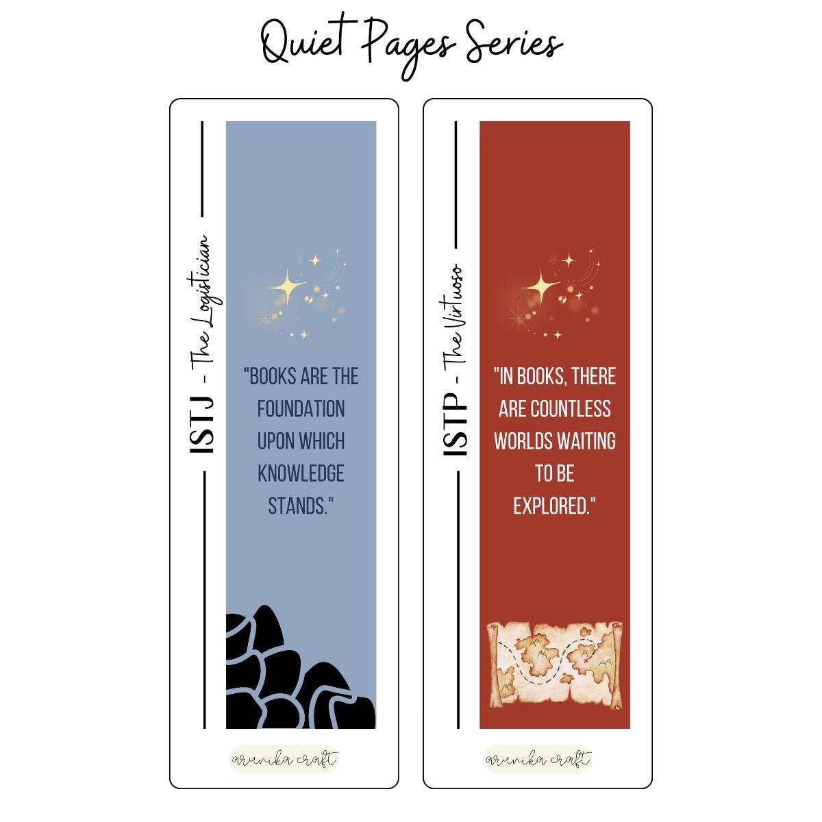 Bookworm Printable Bookmark MBTI Theme Introvert Quote Bookmark ...