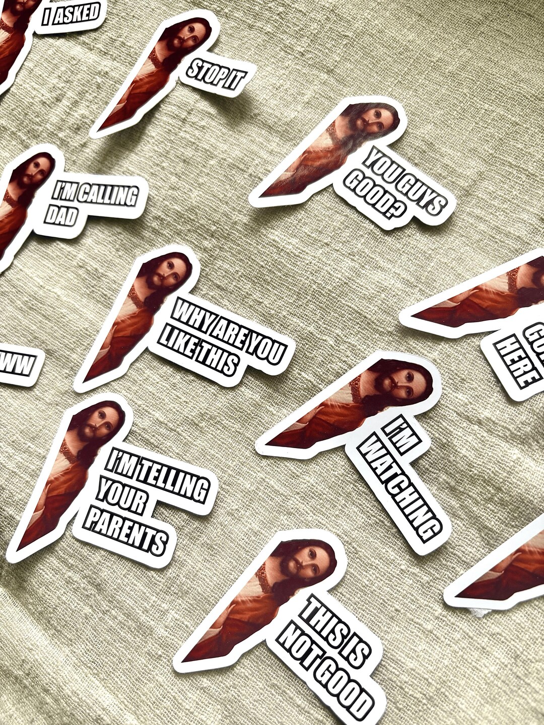 Funny Jesus Peeking Meme Stickers | Laptop Decals - Etsy