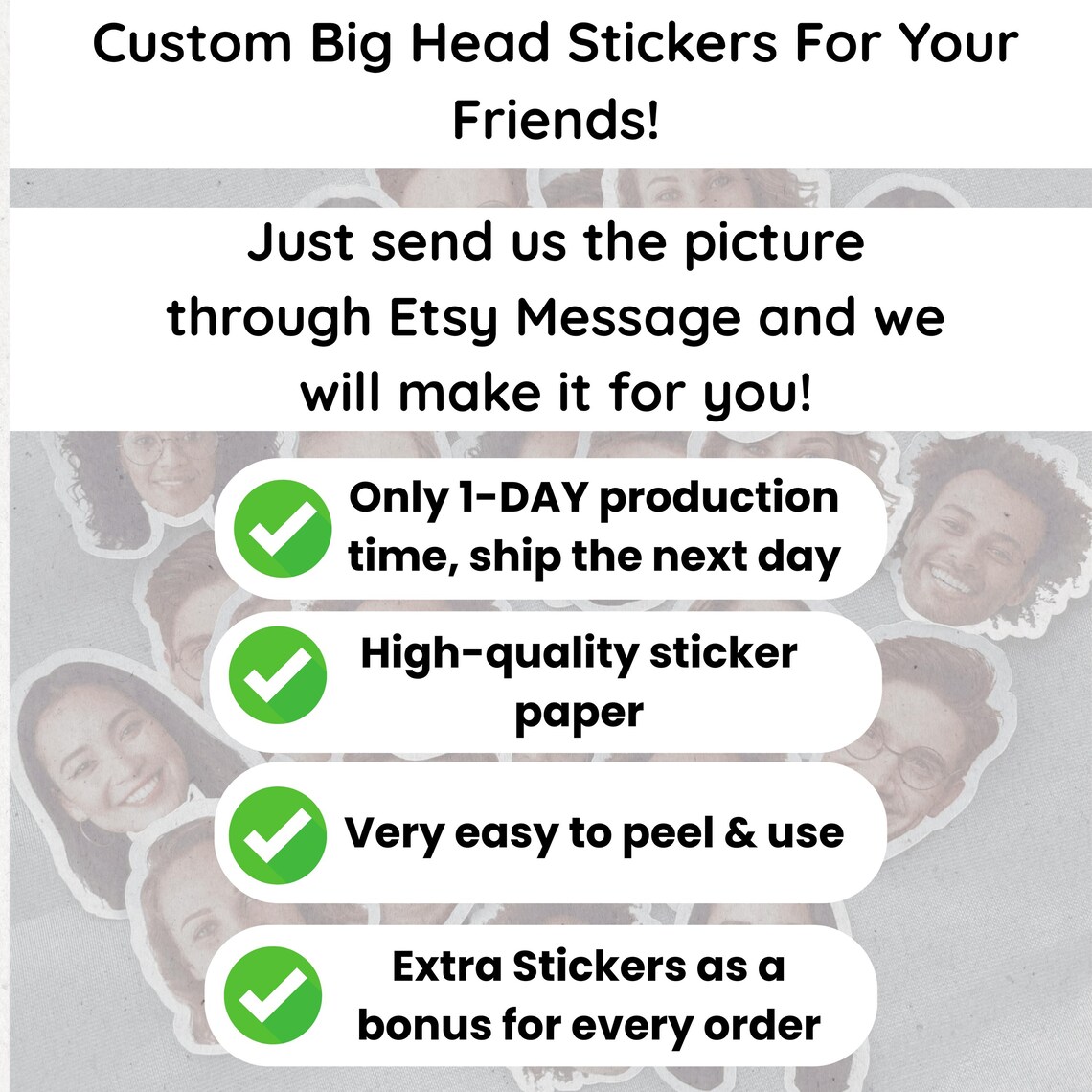 Custom Big Face Head Stickers| Birthday Stickers | Funny Stickers ...