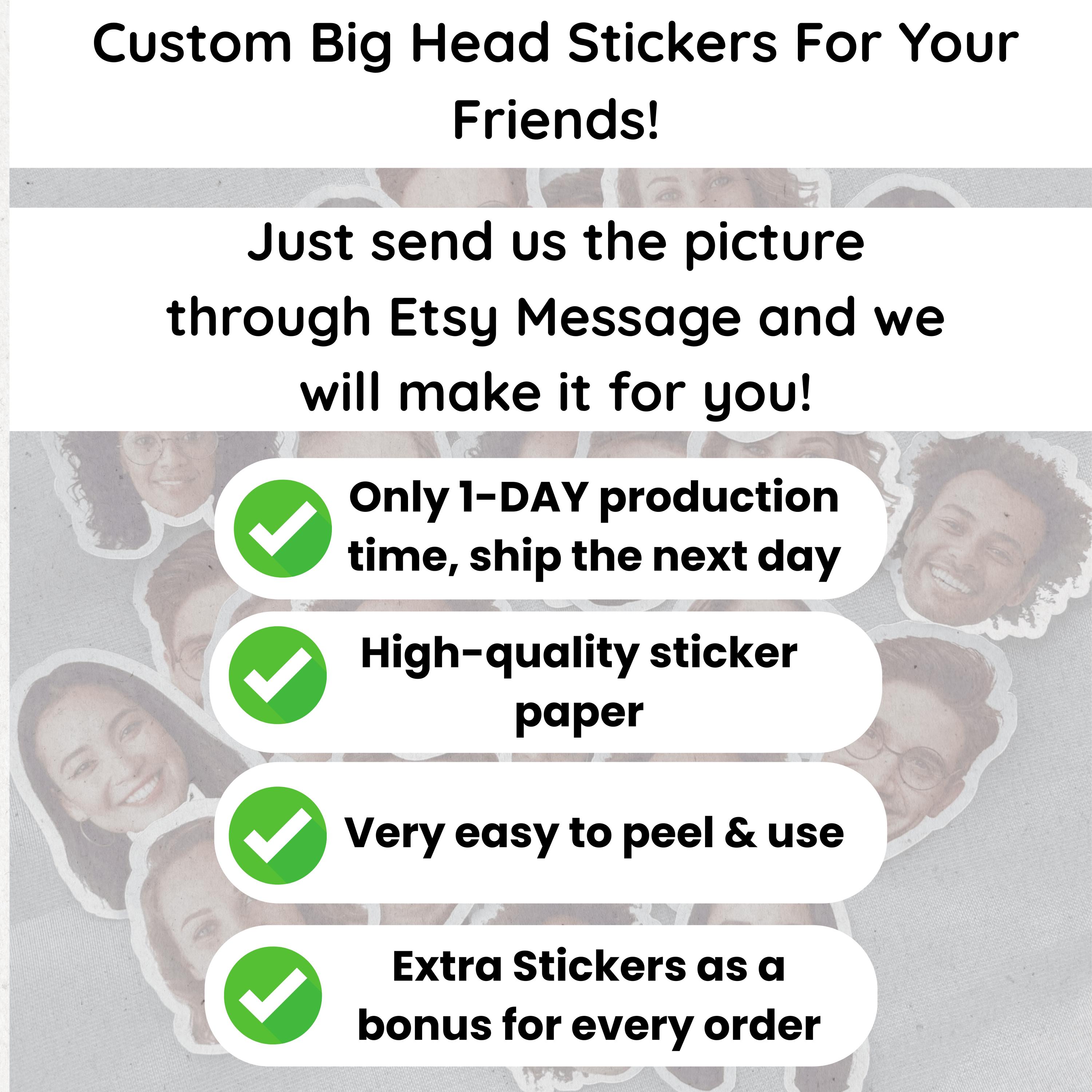 Custom Big Face Head Stickers| Birthday Stickers | Funny Stickers ...
