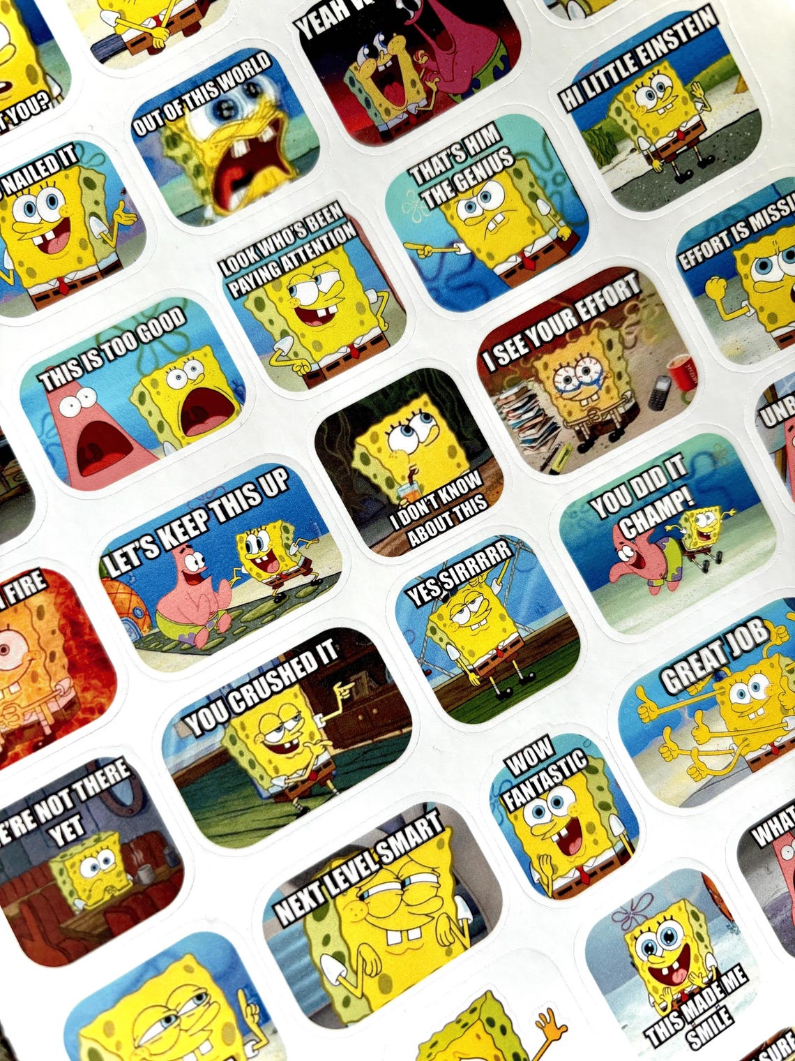Spongebob Meme Teacher Stickers | Positive Feedback, Grading Fun - Etsy