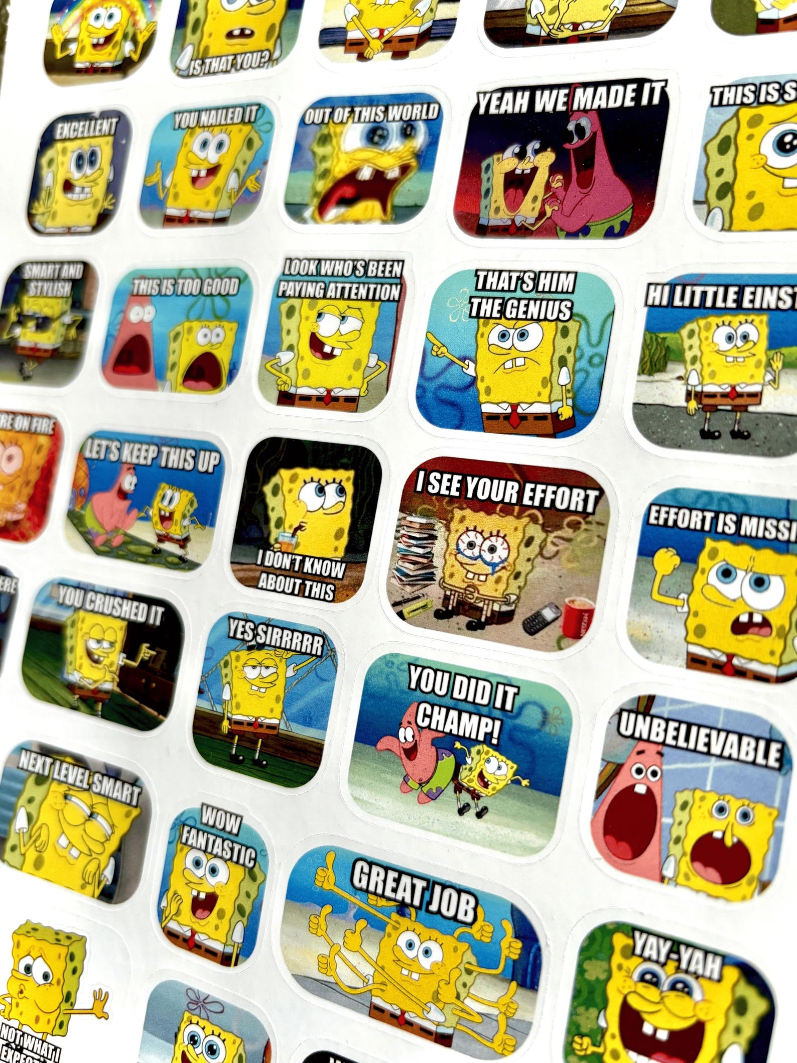 Spongebob Meme Teacher Stickers | Positive Feedback, Grading Fun - Etsy
