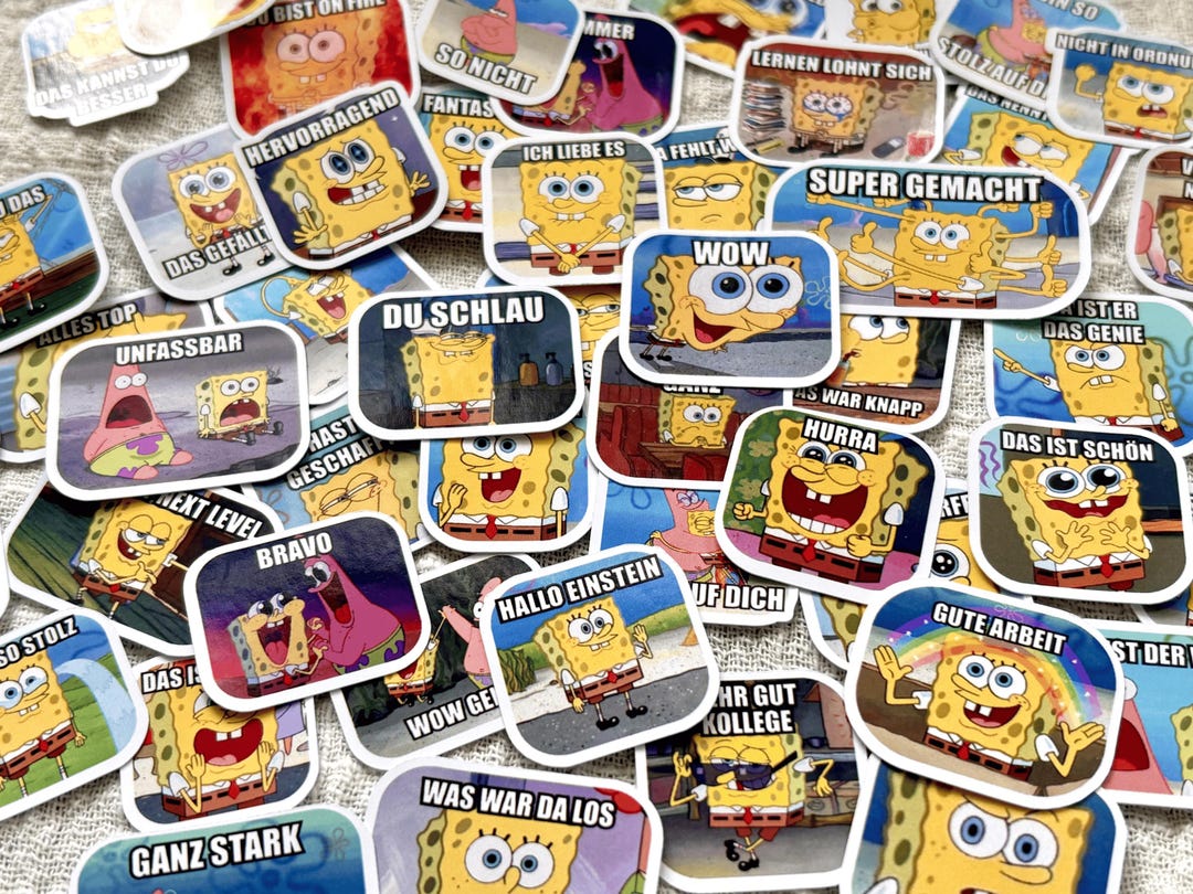 Random DEUTSCH SPONGE BOB Memes Stickers Pieces | German Version ...