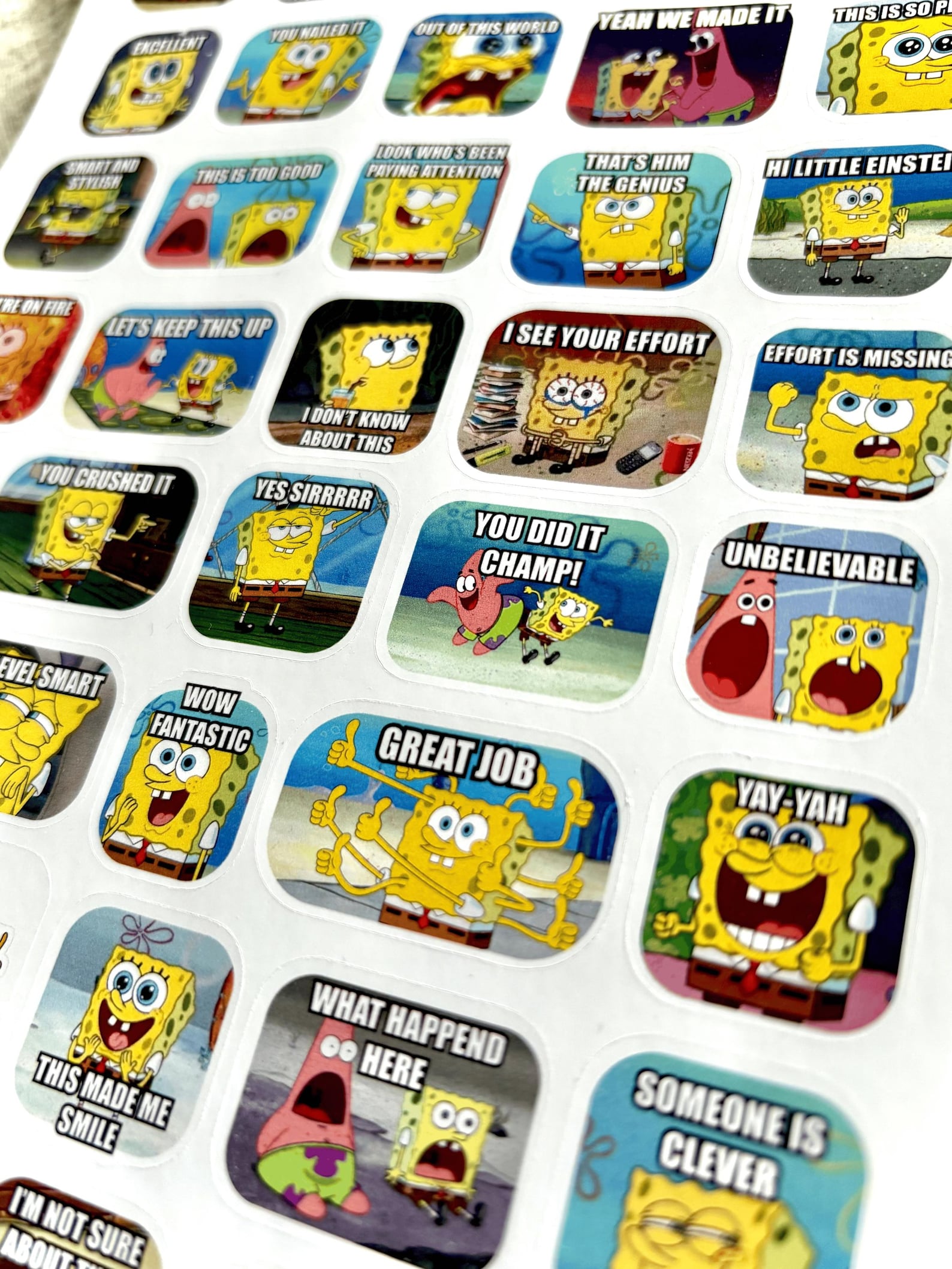 Spongebob Meme Teacher Stickers | Positive Feedback, Grading Fun - Etsy